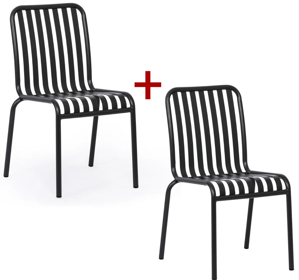 Kovová bistro židle RIVA, 1+1 ZDARMA, pro venkovní použití, grafit