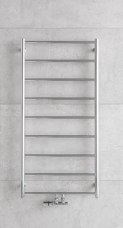 PMH Naas 500 x 775 mm koupelnový radiátor metalická stříbrná lesk NS1MS-M