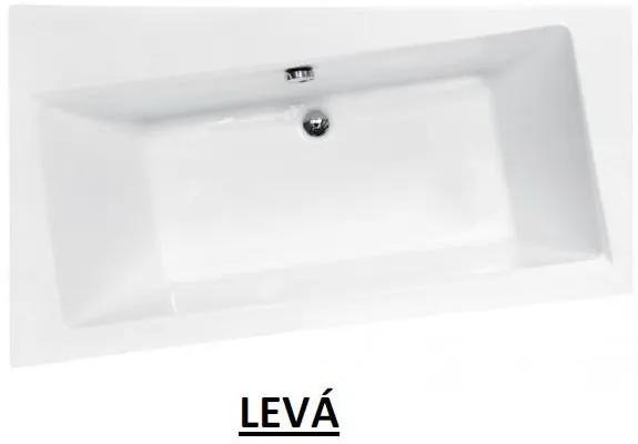BESCO Asymetrická vana ASTI Nožičky k vaně - S nožičkami, Rozměr vany - 160 × 100 cm, Způsob provedení - Levé VANAST16L+OLVPINOZ
