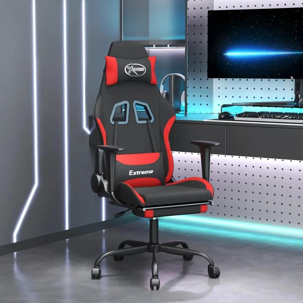 vidaXL Masážní herní židle s podnožkou černá a textil [345486] Barva: Maskáčová