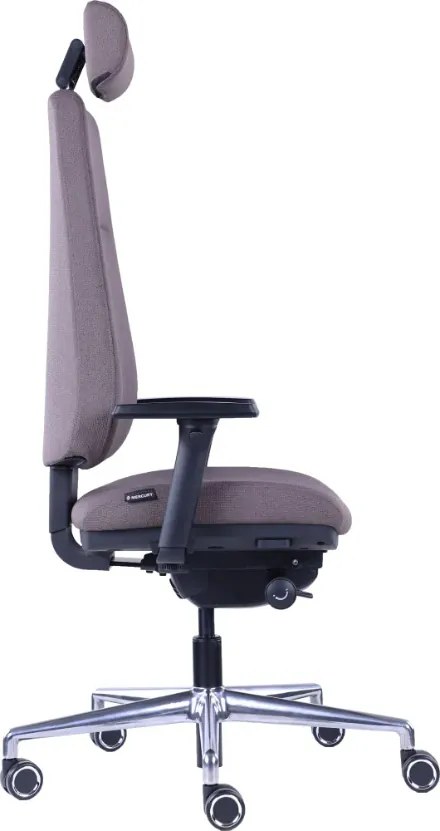 MERCURY STAR Ergonomická kancelářská židle DIVERSE – pro dlouhé sezení 8–12 h, látka, tmavě hnědá