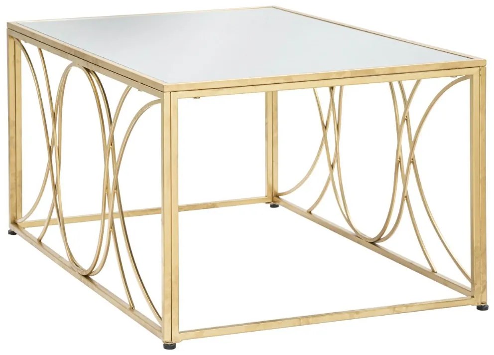 Designový konferenční stolek Parsons 90 cm stříbrný / zlatý