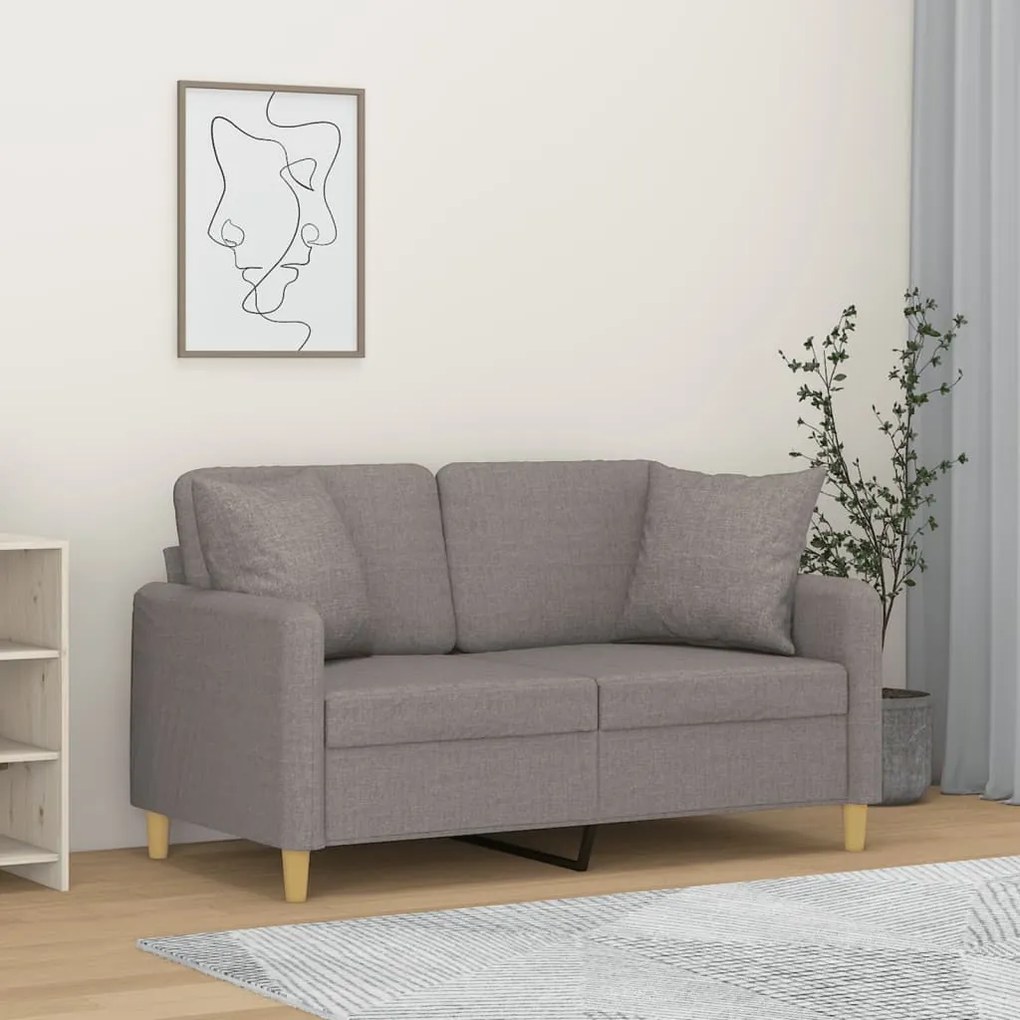 2místná pohovka s polštáři světle šedá 120 cm textil 3200901