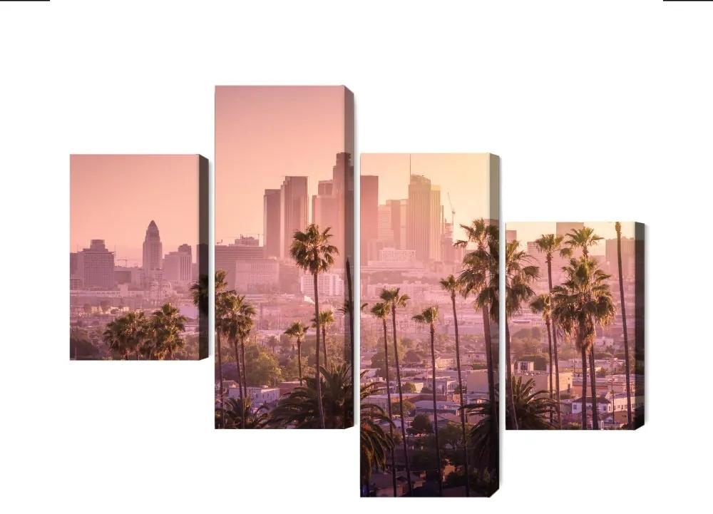 Vícedílný obraz Centrum Los Angeles Při Západu Slunce Nedostatek Nedostatek Plátno Canvas 240x150