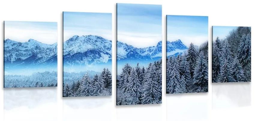 5-dílný obraz zamrzlé hory Varianta: 200x100