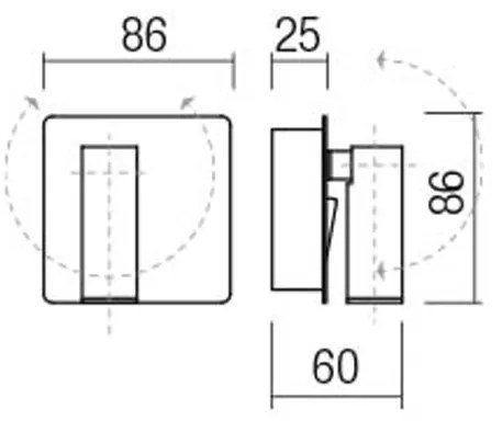 Redo 01-2339 nástěnné LED svítidlo Tomix nikl, 3,2W, 3200K, 8,6cm