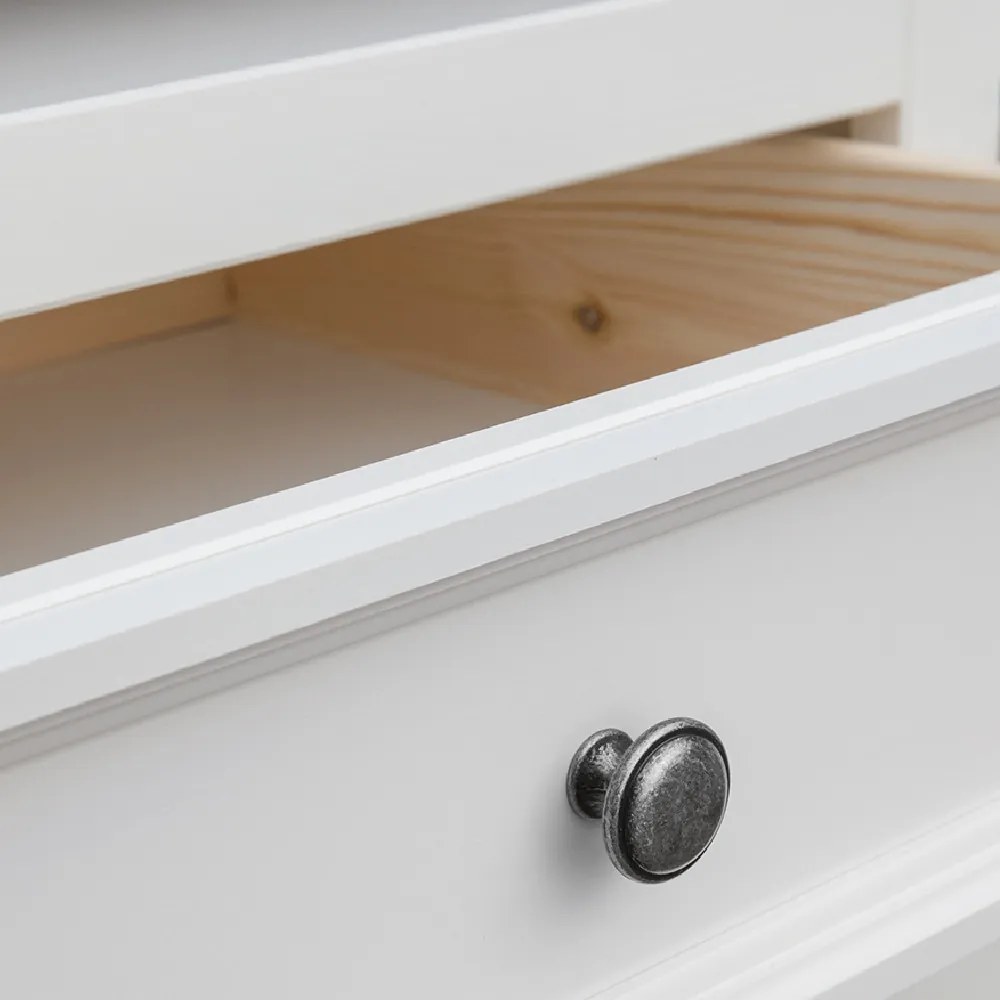 Massive home | Bílá komoda  z masivu Belluno Elegante 3D2S s bílou deskou