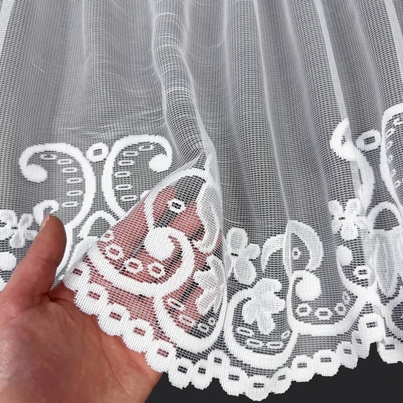 Vitrážová žakárová záclona 7457, výška 40 cm, metráž