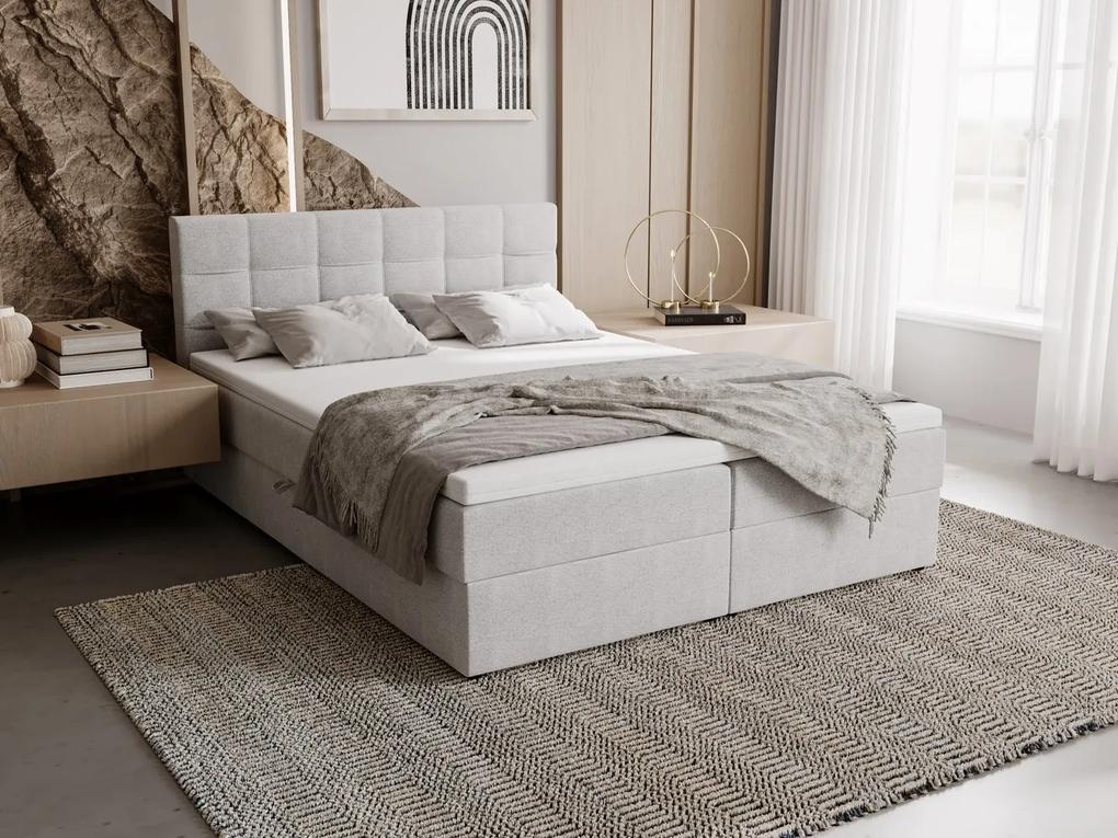 Čalouněná postel 160x200 ELSIE 2 s úložným prostorem - světle šedá