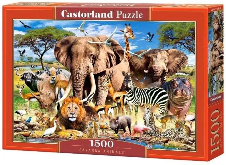 Castorland puzzle zvířata ze savany 1500 dílků