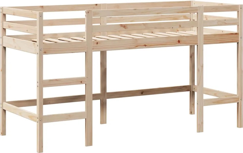 Patrová postel s žebříkem a střechou 80 x 200 cm borovice 3282112