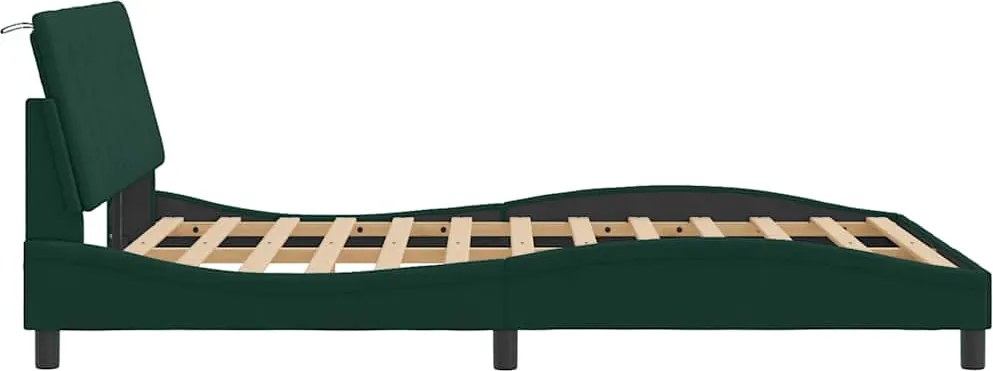 Rám postele s LED osvětlením bez matrace Hanko tmavě zelený 120 x 200 cm samet 3213772