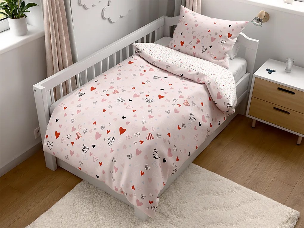 Bavlněné povlečení do postýlky Renforcé LOVITA růžové Rozměr povlečení: 45 x 65 cm | 90 x 135 cm Biano.cz
