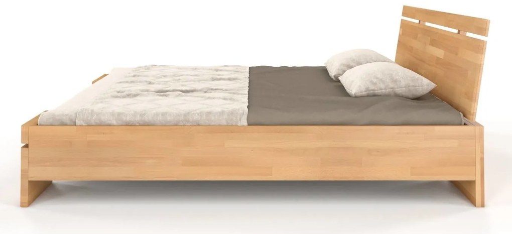 Buková postel Sparta - zvýšená   , Buk přírodní, 140x200 cm