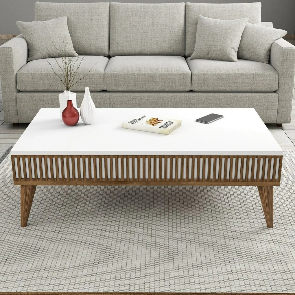 Konferenční stolek Mila White and Walnut