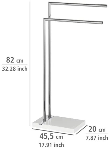 WENKO 20487100 - Stojan na ručníky NOBLE 45,5x82 cm lesk. chrom/bílá