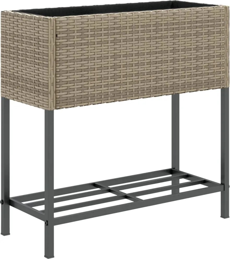 Zahradní truhlíky s policí 2 ks šedé 70 x 28 x 70 cm 3210512