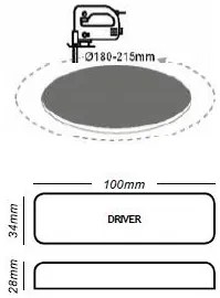 ACA Lighting COB LED bodovka PARO 40W/230V/4000K/3400Lm/IP20/90°, kruhová bílá