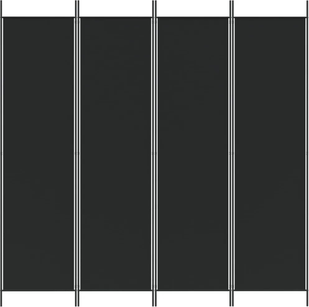 vidaXL 4dílný paraván 200x200 cm textil [350182] Barva: Černá