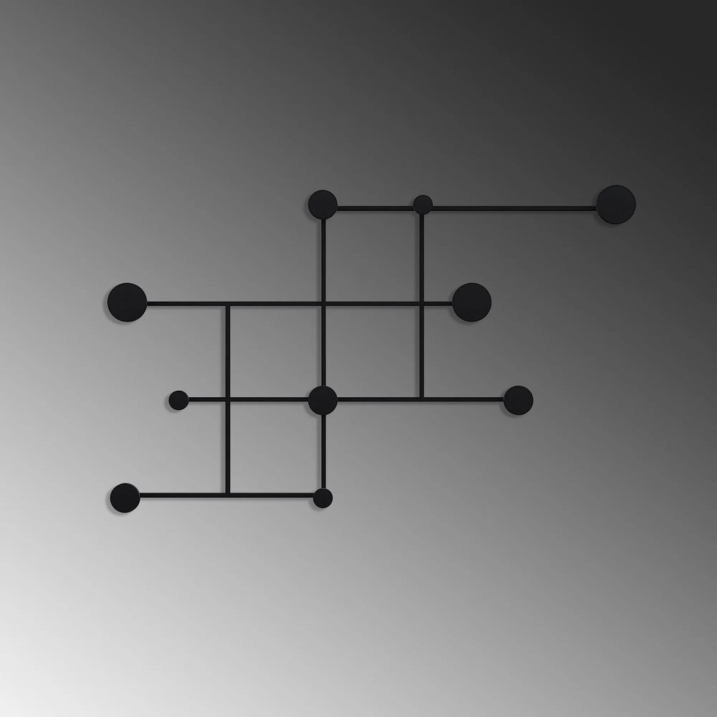 Nástěnný kovový věšák Fatara 112 cm černý