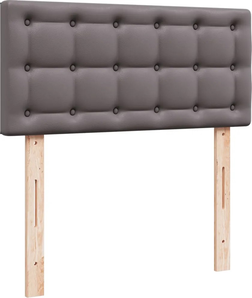 Box spring postel s matrací šedá 80 x 200 cm umělá kůže 3288398