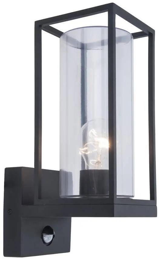 Venkovní nástěnné svítidlo Lutec FLAIR / pohybový senzor / černá