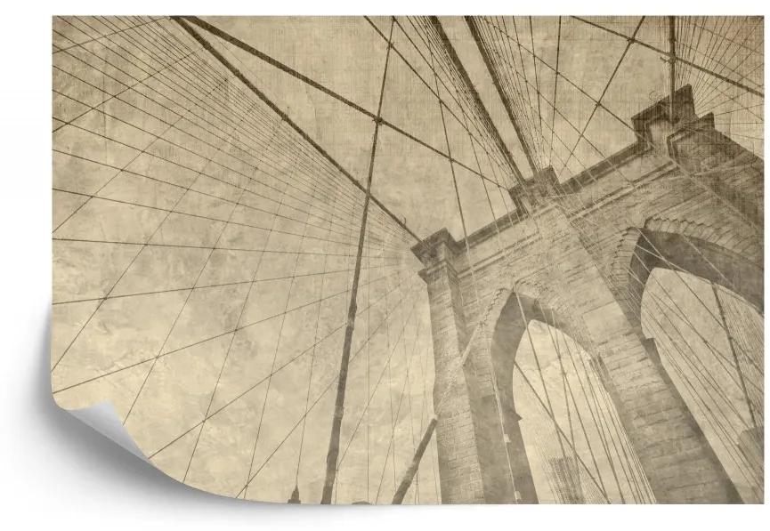 Fototapeta Brooklyn Bridge Grunge Sepia Hladký vinyl 152.5x104