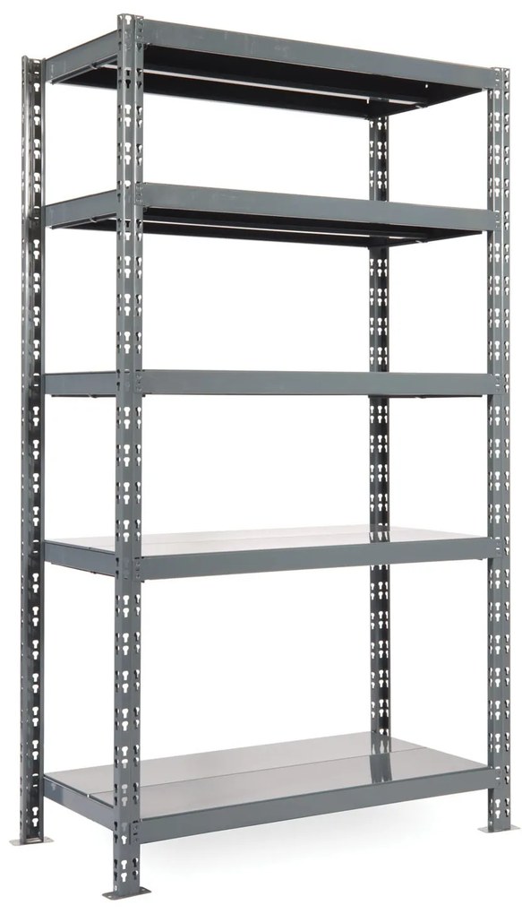 Policový regál 1800x1600x400 mm, 5 polic, nosnost police 200 kg, základní