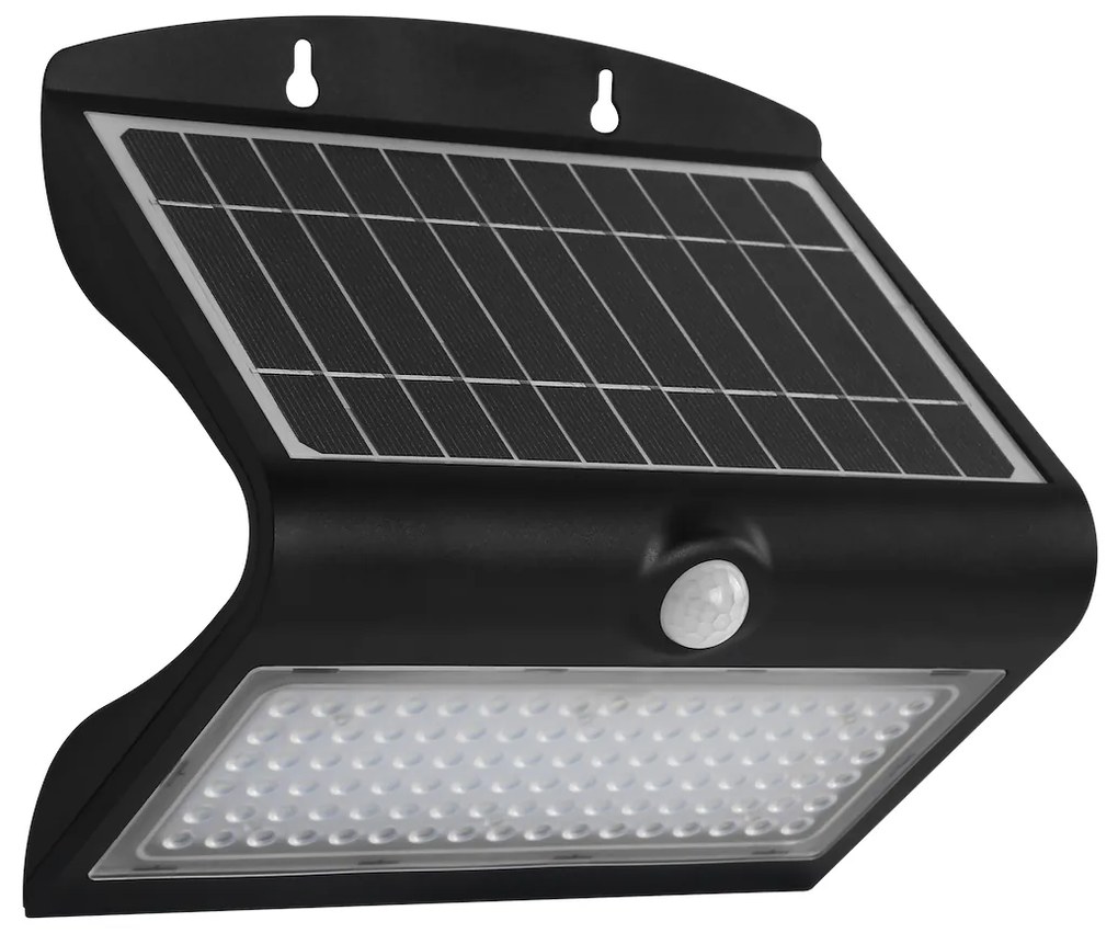 Exteriérové solární nástěnné LED svítidlo Butterfly, 1x LED 6,8w, černá, pohybový senzor