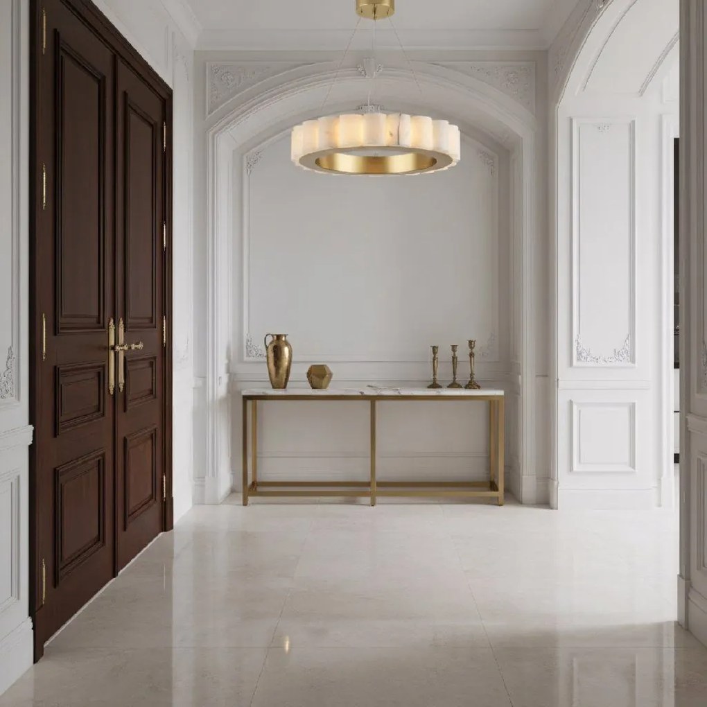 Toolight Toolight, LED stropní svítidlo 50cm, 27W, dálkové ovládání, APP1801-CP, zlatá matná-imitace kamene, OSW-05979