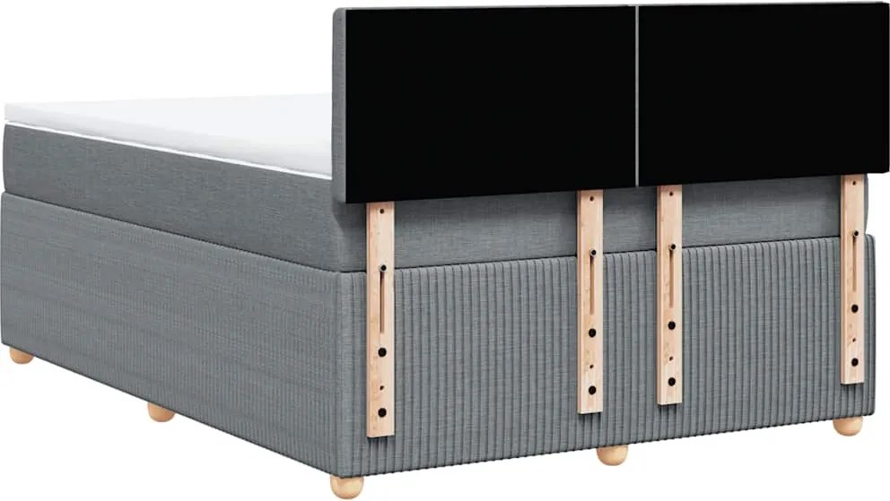 Box spring postel s matrací světle šedá 140 x 200 cm textil 3287493