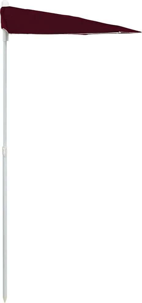 Zahradní půlkruhový slunečník s tyčí 180 x 90 cm bordó 315563