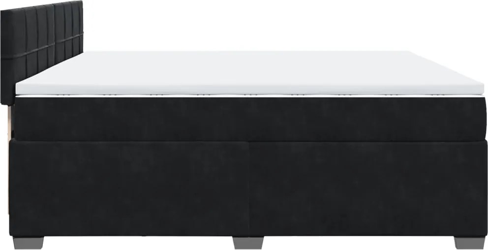 Box spring postel s matrací černá 200x200 cm samet 3288704