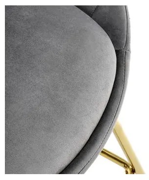 Sada dvou barových židlí H112, Potah: Bluvel 14 (popelavá)