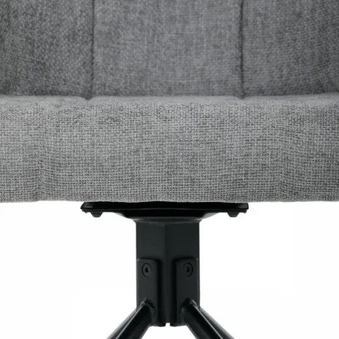 Židle jídelní šedá látka černé kovové nohy otočná 90° DCH-T1122 GREY2