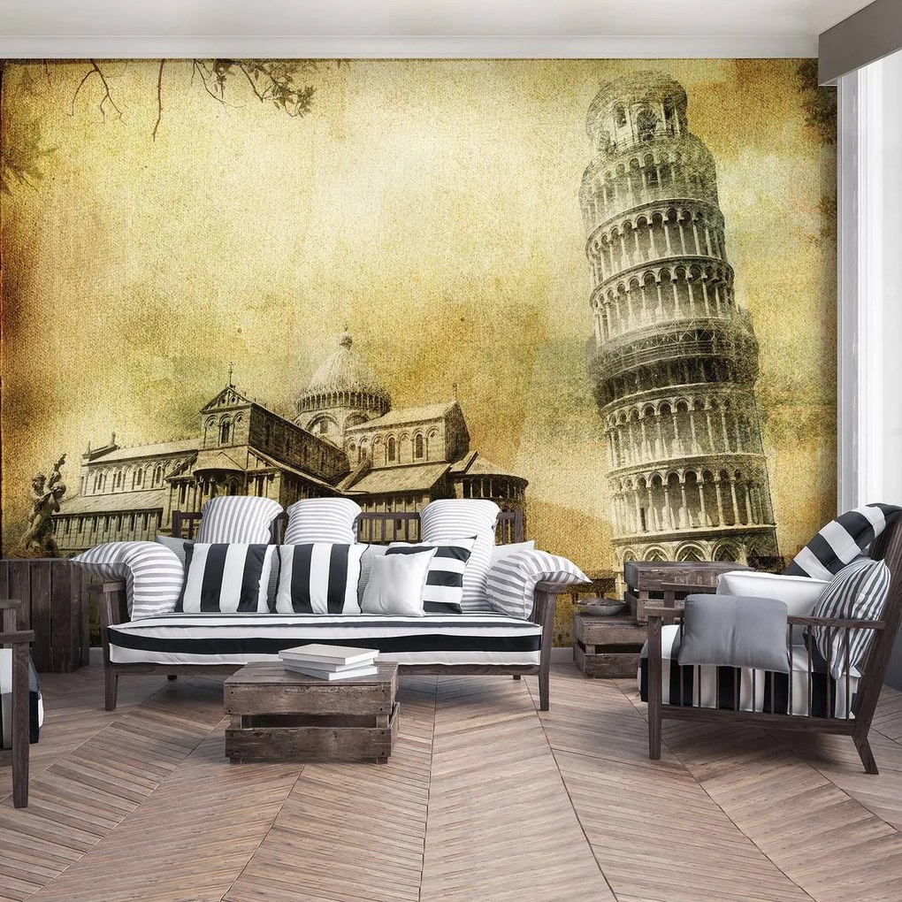 Fototapeta - Vintage Art Pisa City Urban (152,5x104 cm)