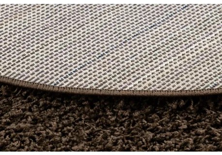 Dywany Luszczow Dětský kusový koberec SOFFI kulatý, shaggy 5 cm hnědý Rozměr koberce: 100 cm KRUH