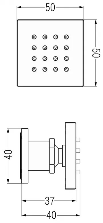Mexen Sprchová boční tryska, grafitová, 79360-66