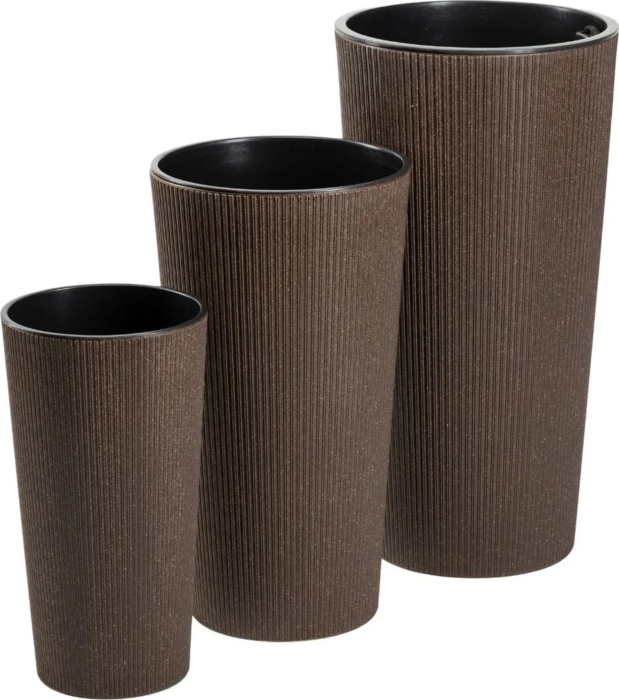 PLASTOVÝ KVĚTINÁČ URBANIKA ECO 57X29,5 CM TMAVĚHNĚDÁ