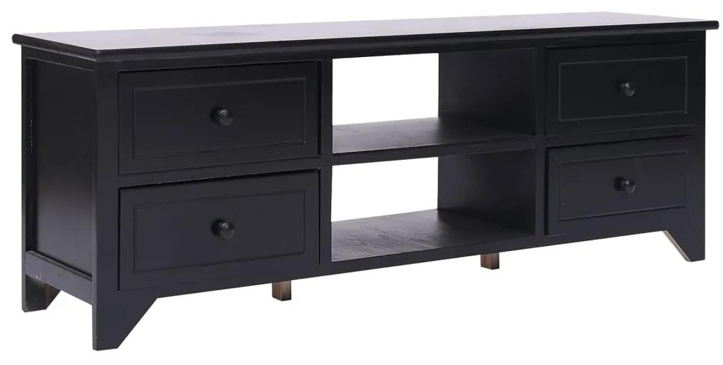 TV stolek černý 108 x 30 x 40 cm masivní dřevo pavlovnie - Default Title