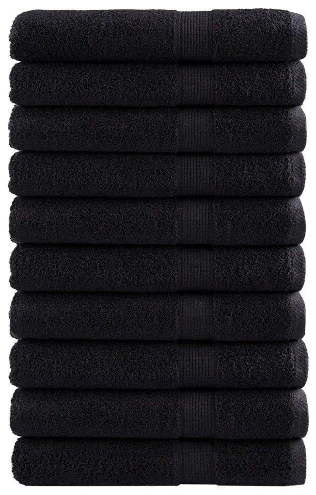 Premium ručníky SOLUND 10 ks černé 100 x 200 cm 600 g/m² 137439