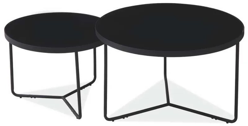 SIGNAL Konferenční stolek - ITALIA, lesklá černá/matná černá
