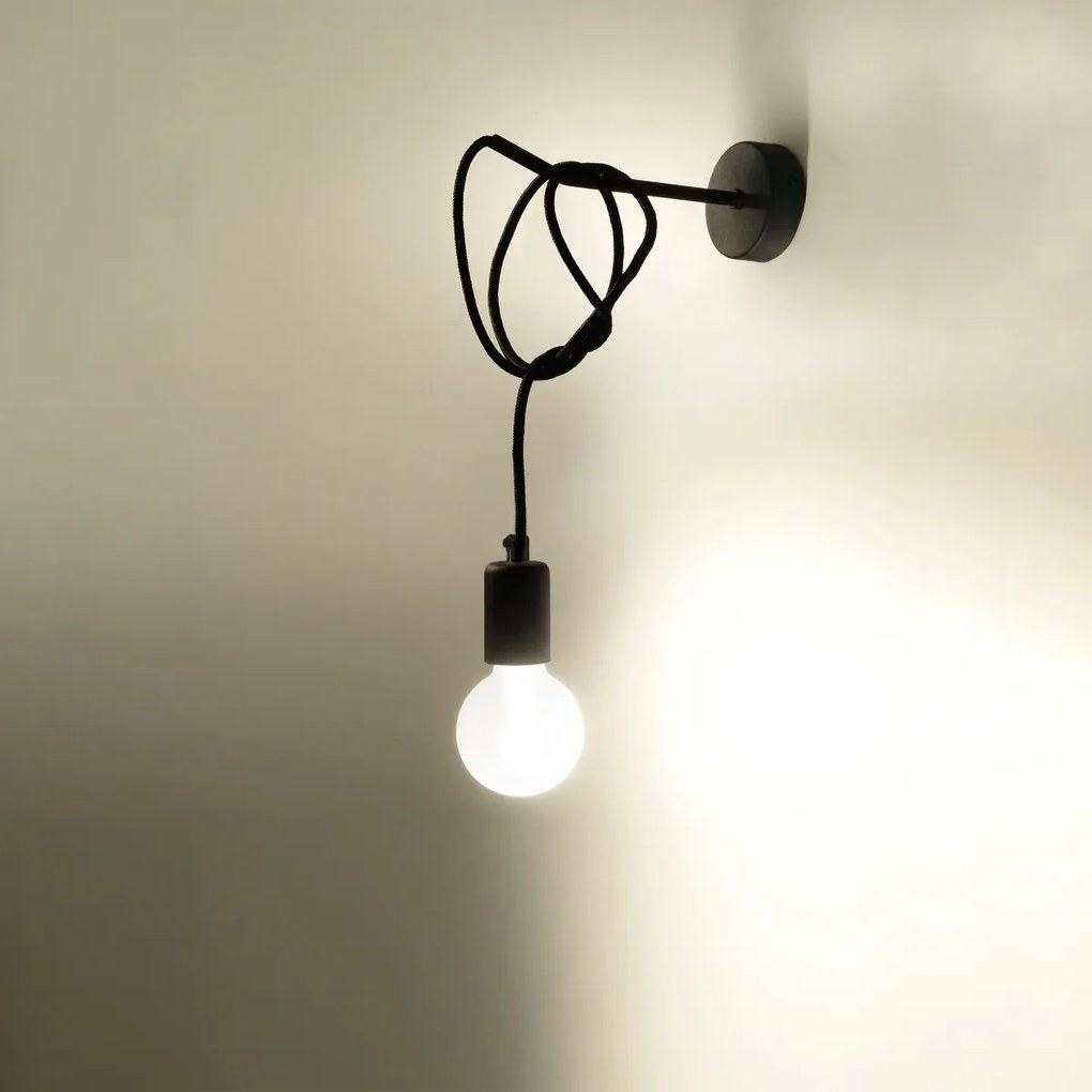 Sollux Lighting Nástěnné svítidlo EDISON černé