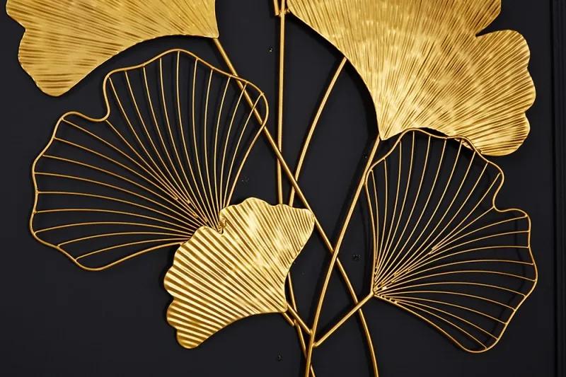 Noble Home Zlatá nástěnná dekorace Ginkgo 110 cm
