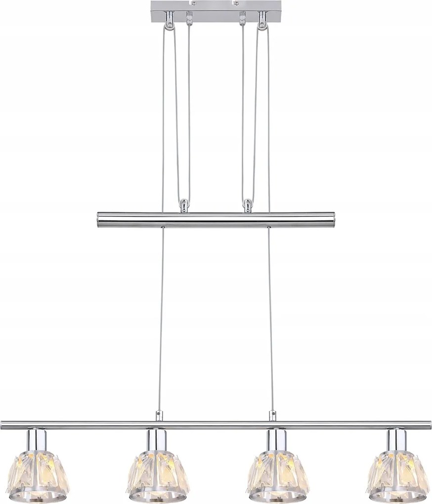 Calypso Chrom 4xE14 Nastavitelná výška Závěsná lampa Rabalux 5319 (L203)