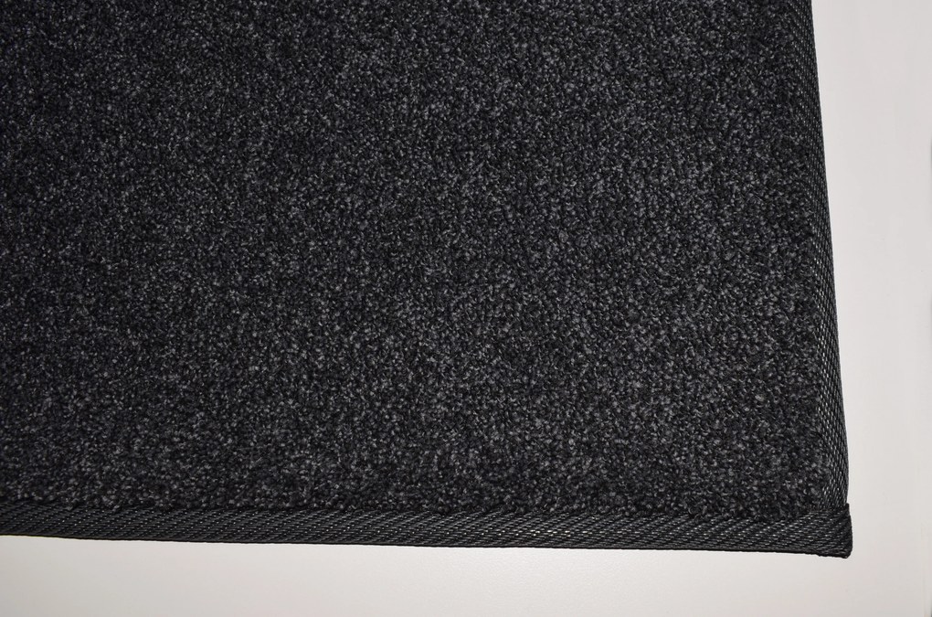 Lano, Kusový koberec Supersoft s bordurou 800 černý, 200x200, černá, chodba / předsíň