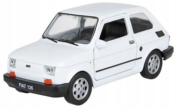 008805 Kovový model auta - Nex 1:34 - Fiat 126 Bílá