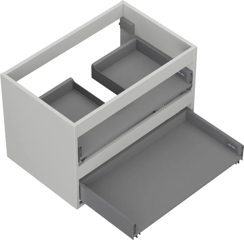 Mexen Box-A, závěsná skříňka 70 cm, 2 zásuvky, matná šedá, 91AX0-0700-470-2-62