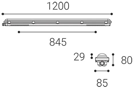 Led2 Lineární stropní LED svítidlo DUSTER II 120 cm Stmívání, řízení: Casambi