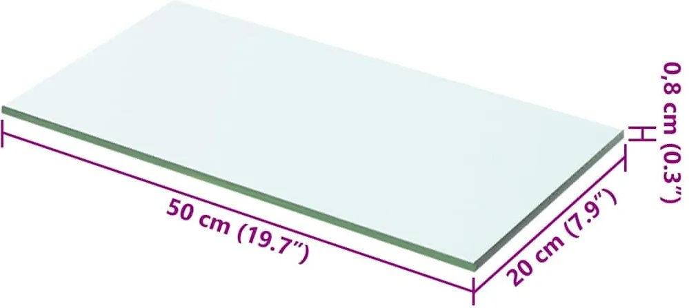 Policové desky 2 ks sklo čiré 50 x 20 cm 3051559
